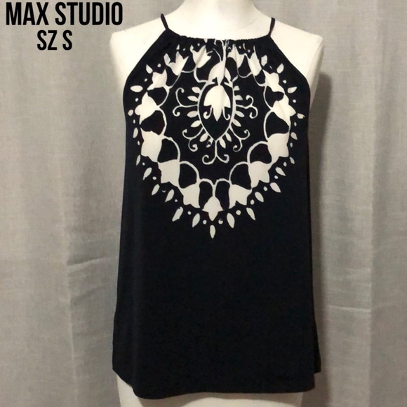 Max Studio | Tops | Max Studio Tanksz Snavy With White Logo | Poshmark